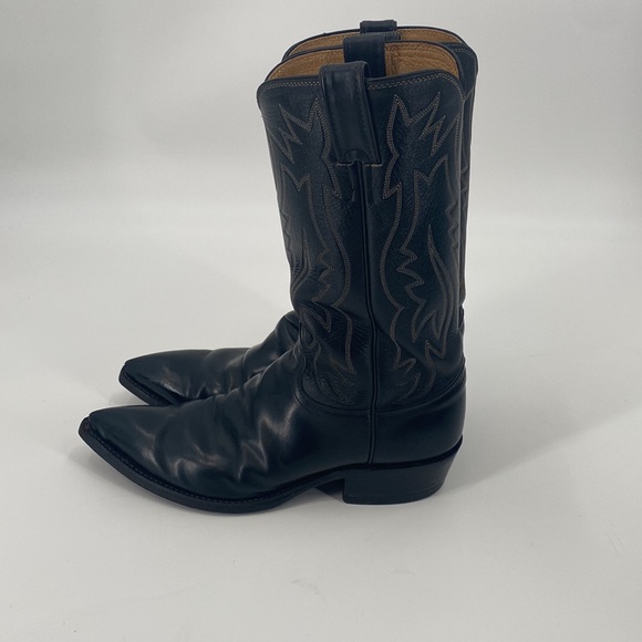 Justin Boots | Shoes | Vintage Justin Cowboy Boots Black 8 2 D Mens ...